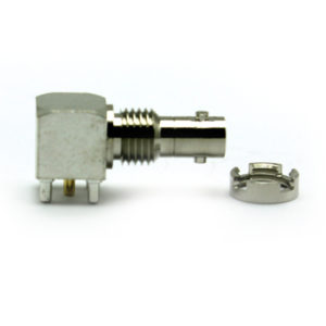 Micro BNC 50 Ohm Right Angle Bulkhead PCB Jack – COAX Connectors
